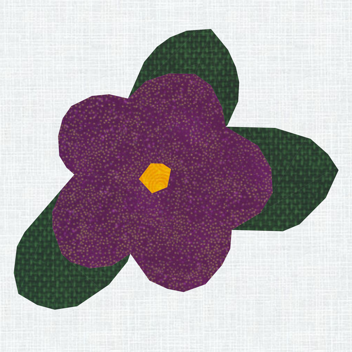 African Violet, Flower, Foundation Paper Piecing Pattern (FPP Pattern ...