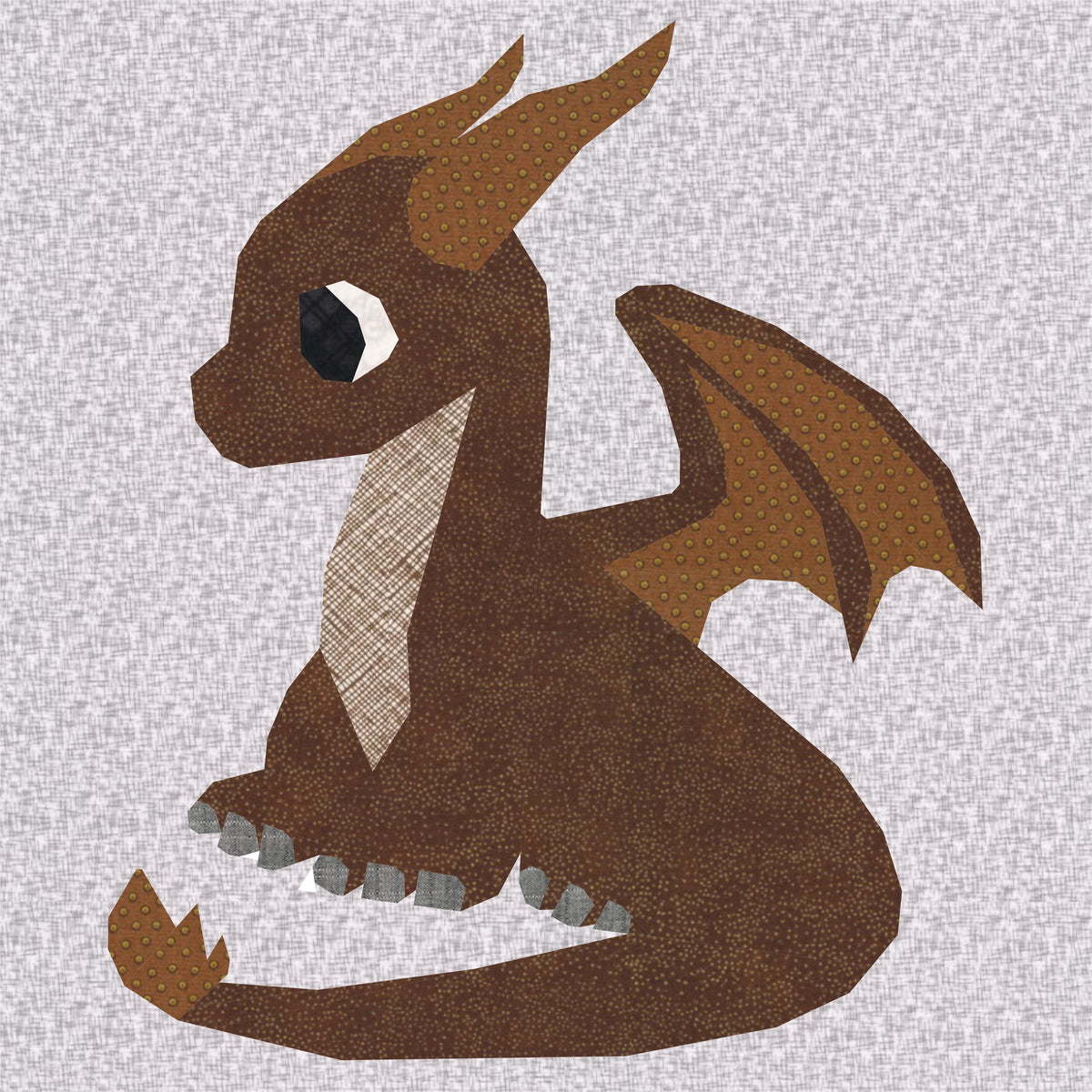 Dragon, Foundation Paper Piecing Pattern (FPP Pattern), Quilt Block, 3 ...