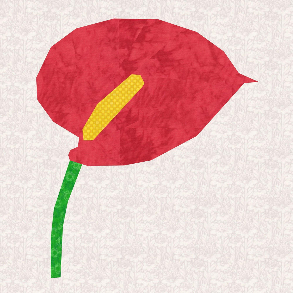 Anthurium, Tropical Flower, Foundation Paper Piecing Pattern (FPP ...