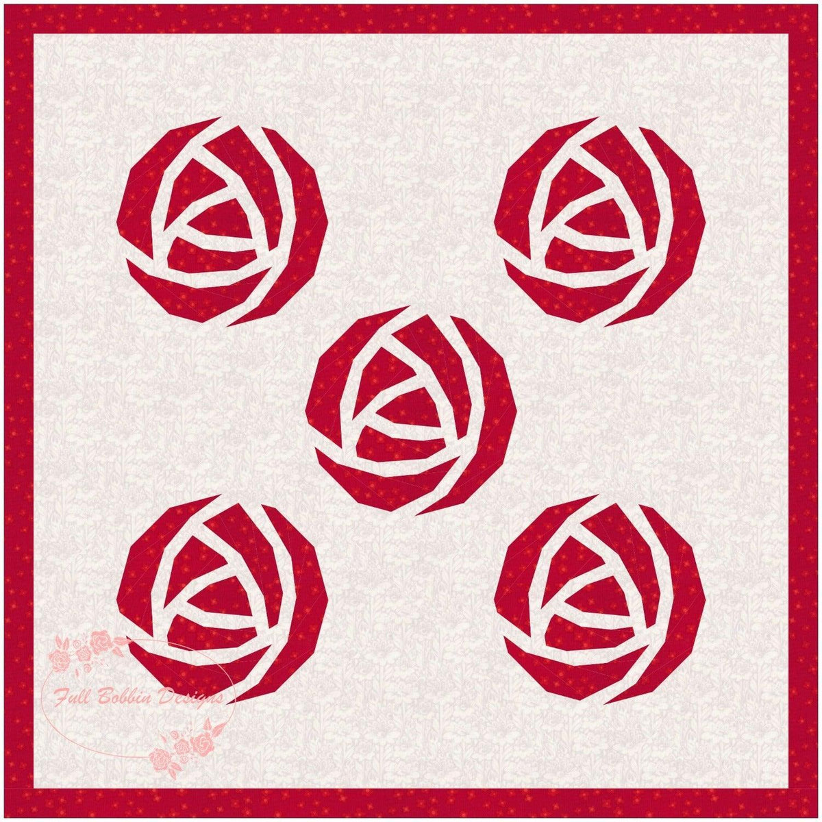 Art Nouveau Rose, Foundation Paper Piecing Pattern (FPP), Quilt Block ...