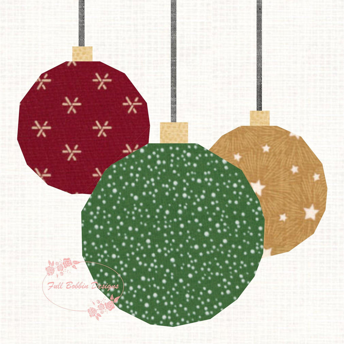 Baubles, Foundation Paper Piecing Pattern (FPP Pattern), Quilt Block, 2 ...