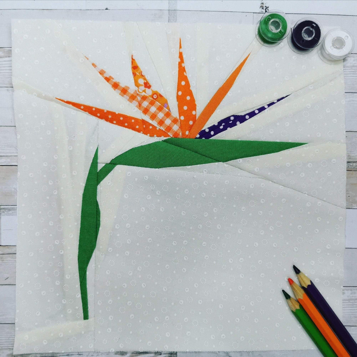 Bird of Paradise, Tropical Flower, Foundation Paper Piecing Pattern ...