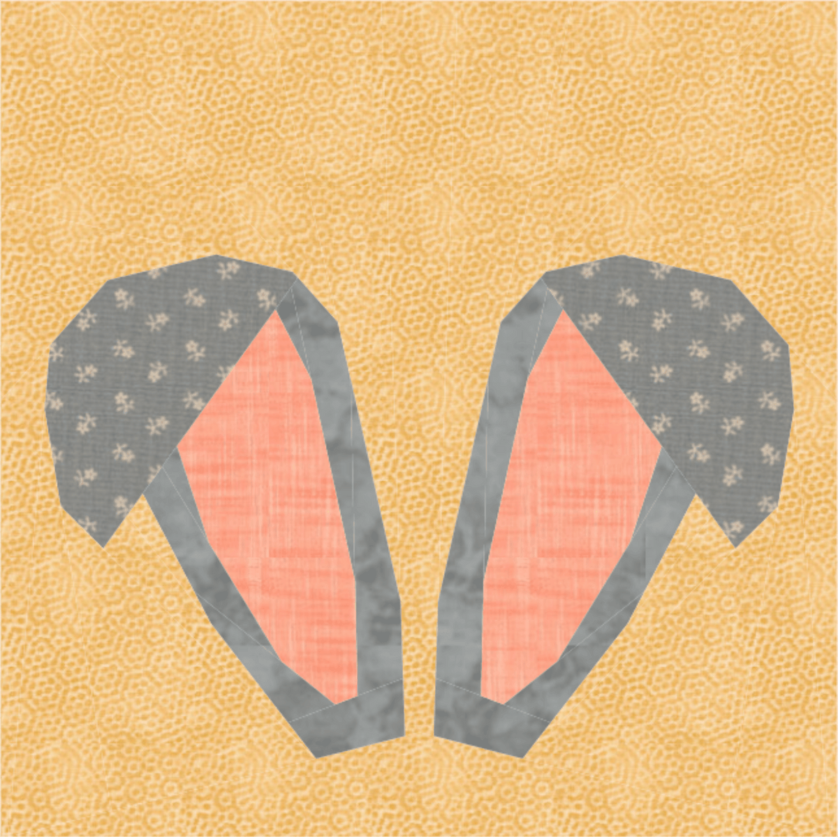 Bunny Ears, Foundation Paper Piecing Pattern (FPP Pattern), Quilt Block ...