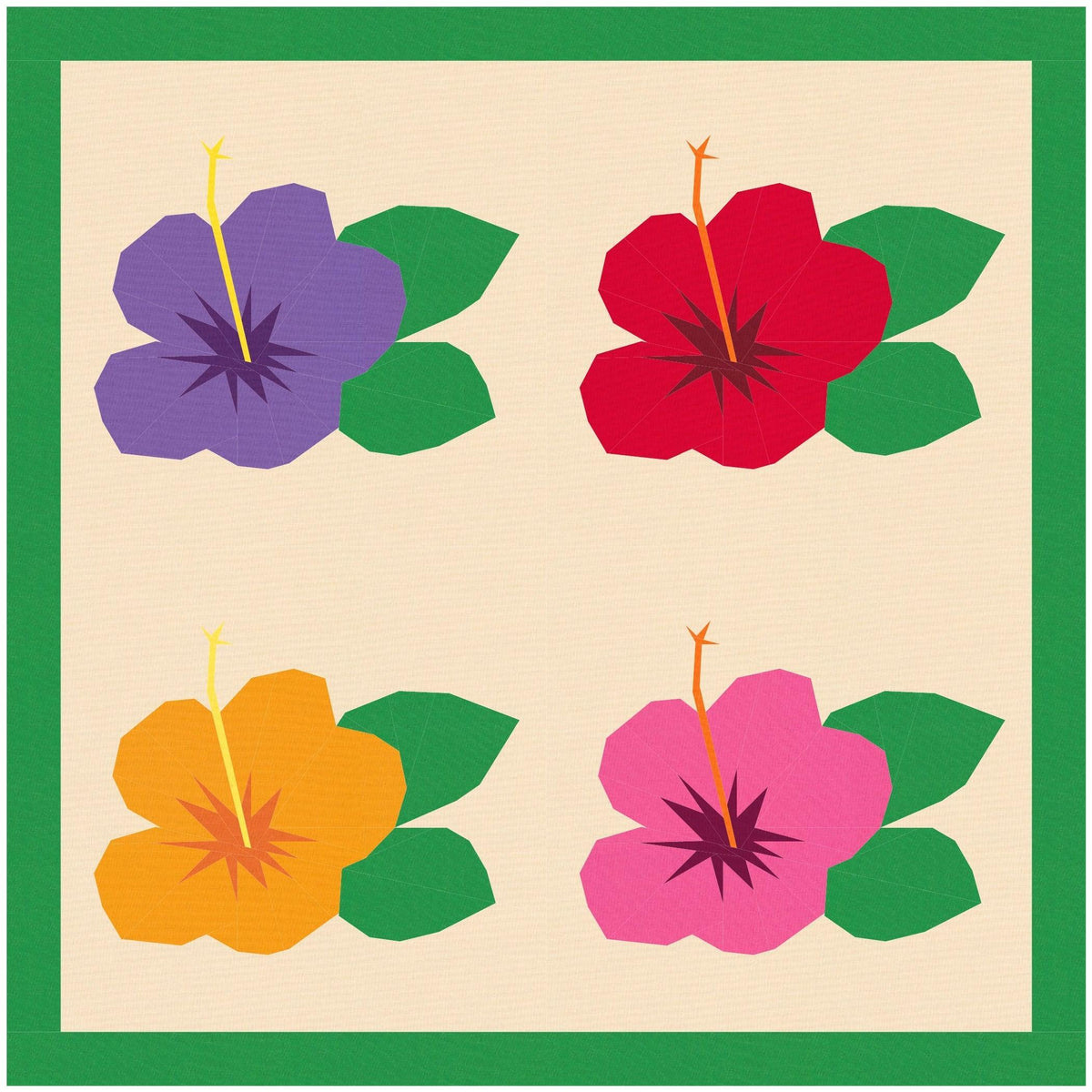 Hibiscus, Tropical Flower, Foundation Paper Piecing Pattern (FPP ...