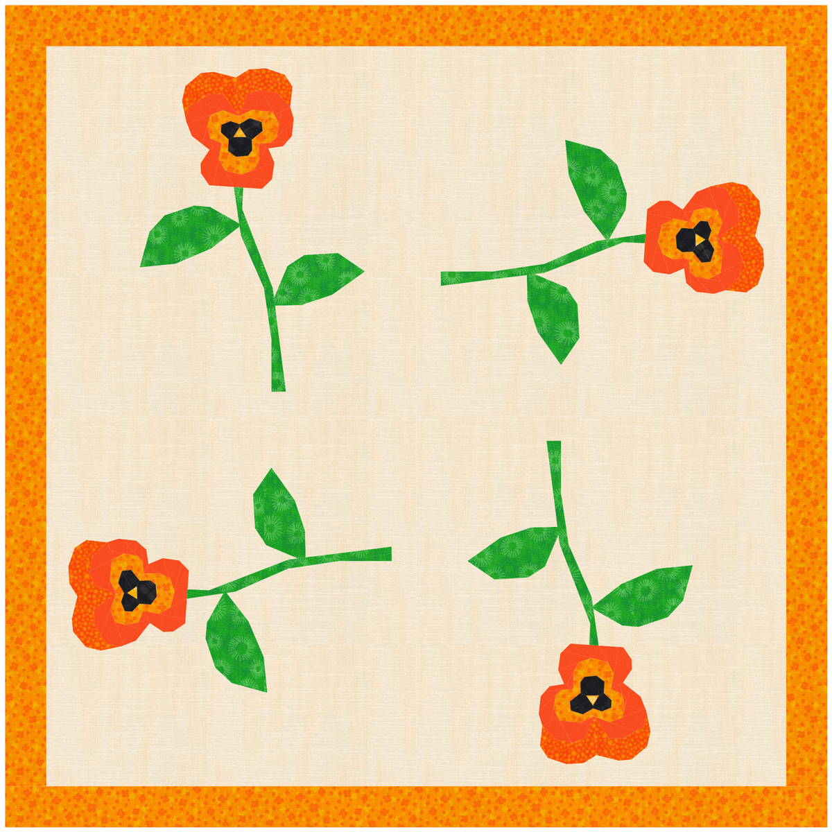 Pansy, Flower Foundation Paper Piecing Pattern (FPP Pattern), Quilt ...